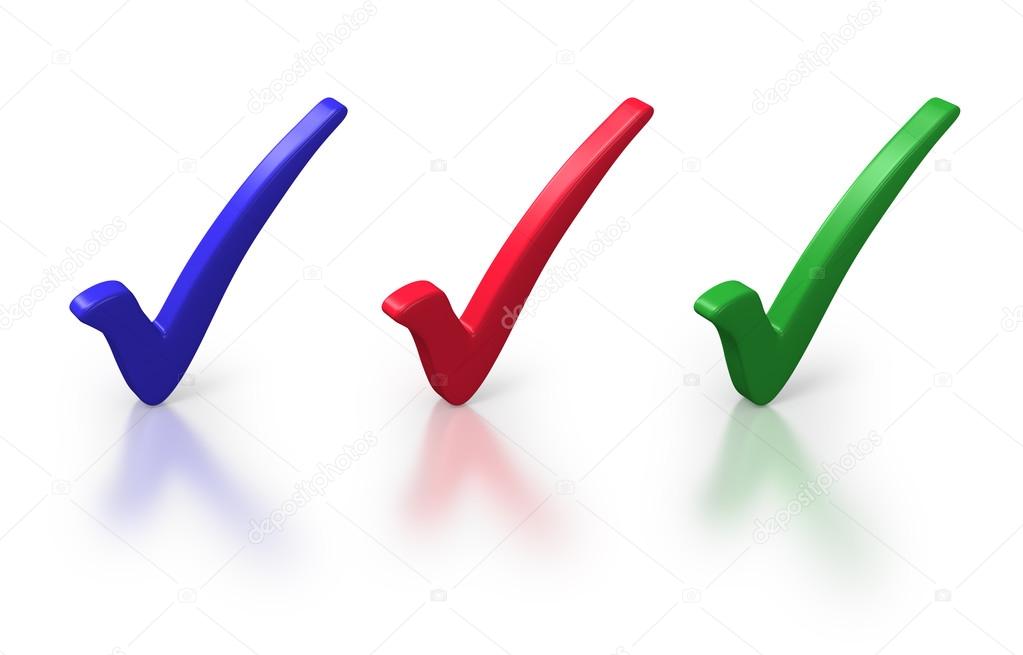 Three ticks on white background — Stock Photo © billdayoneDP #23824621