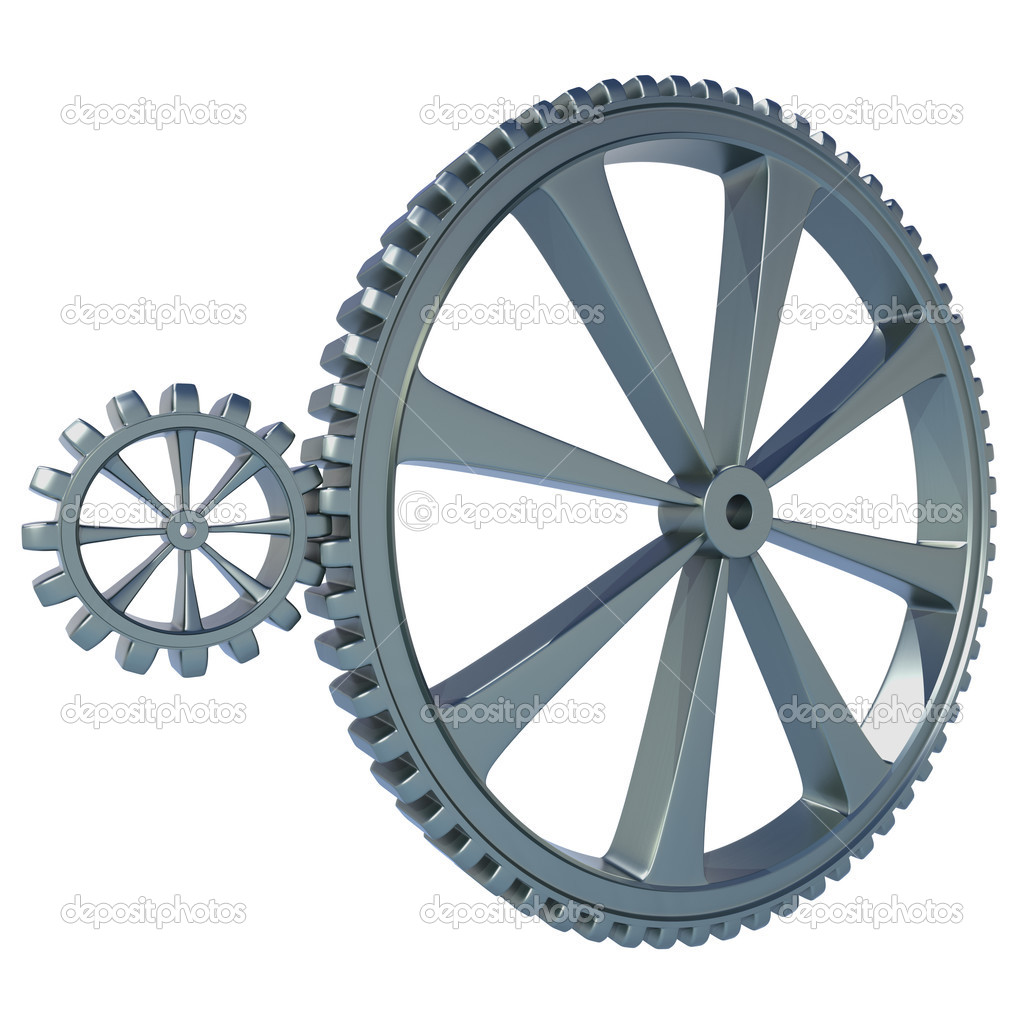 Two Gears on white background — Stock Photo © billdayoneDP #26177303