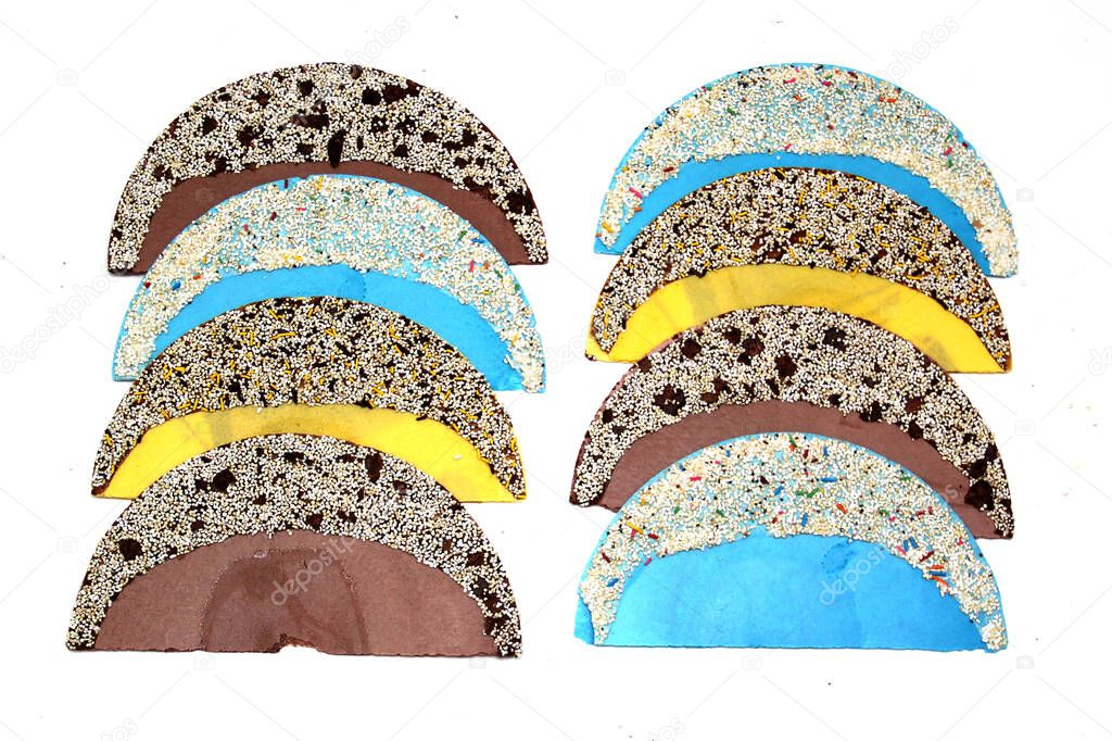 Obleas típicas mexicanas dulces de Pepitoria de colores y sabores de ...