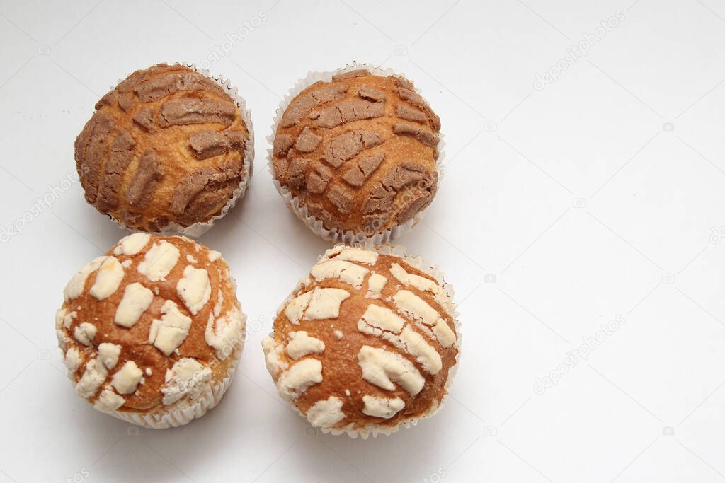 Pan dulce mexicano Manteconchas tipo cupcake de vainilla y sabor ...