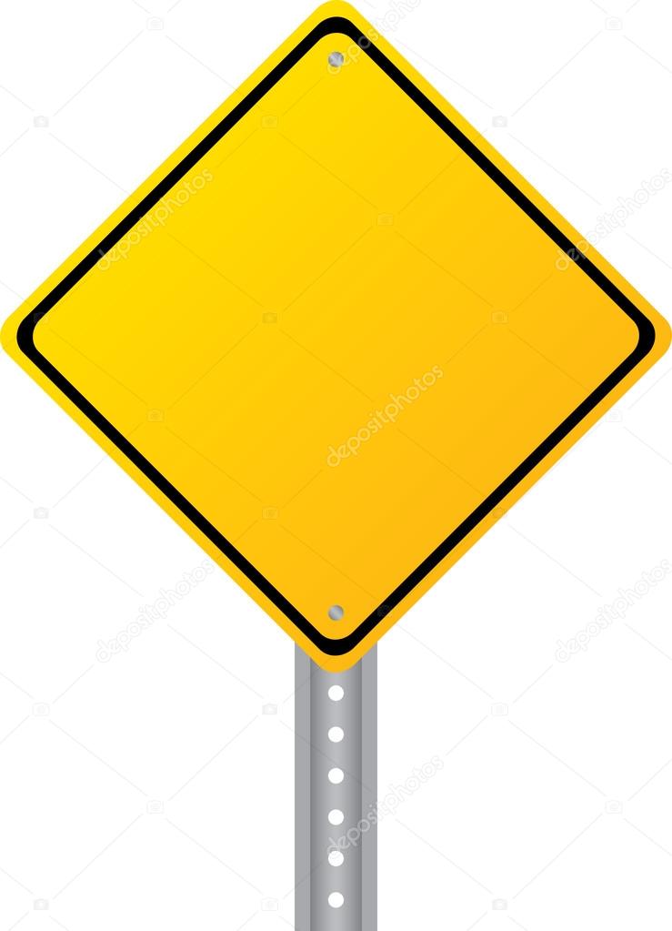 señal de tráfico amarillo en blanco aislado en blanco 2024