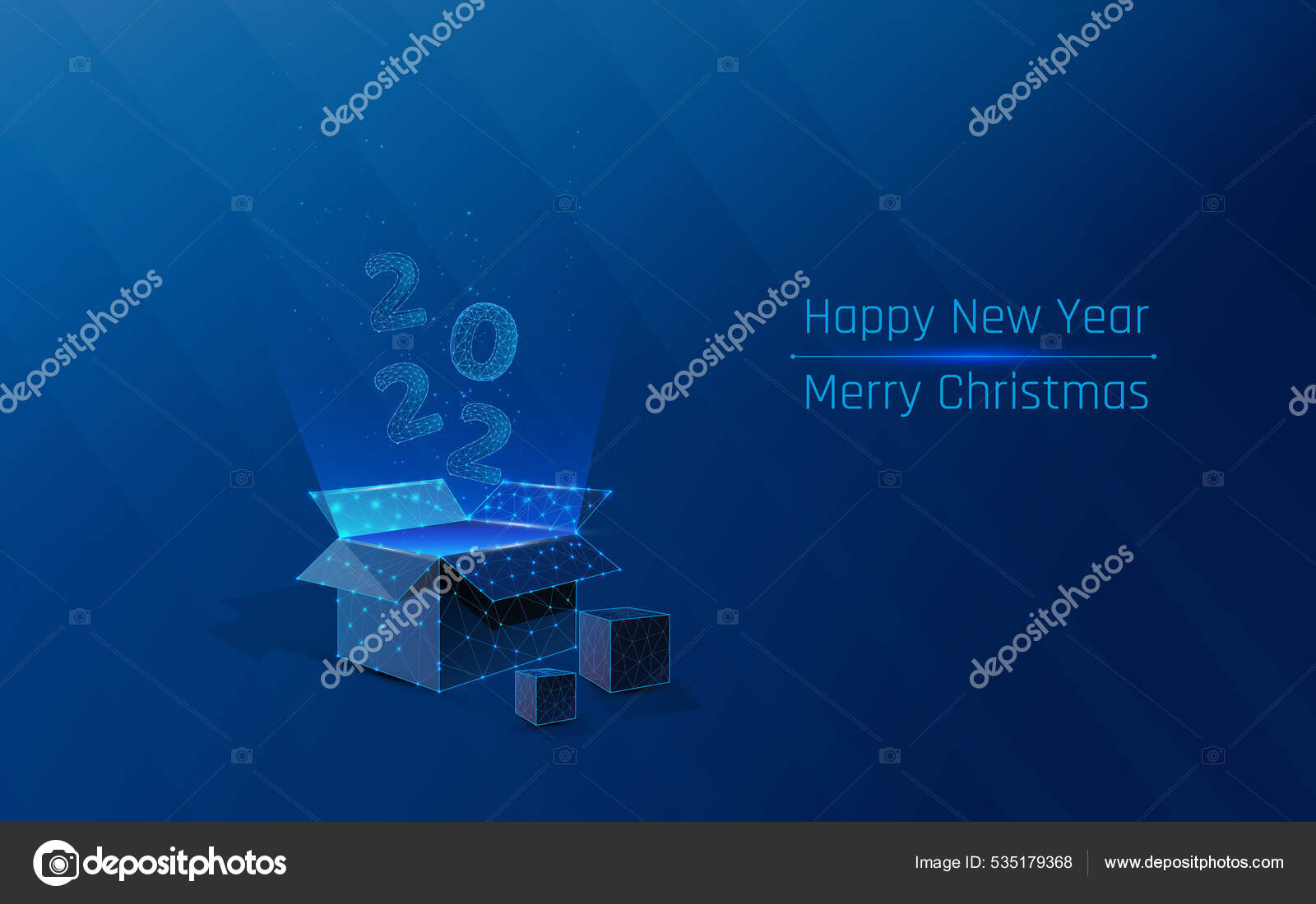 Floating Numbers Open Magic Box Concept New Year Christmas Gift Stock ...