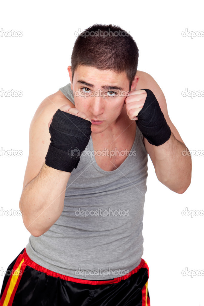 Young Kickboxer with many muscle — Stock Photo © Gelpi #18891093