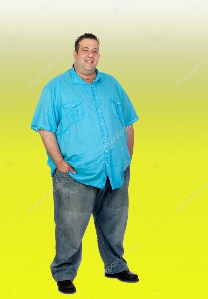 Happy fat man Stock Photo by ©Gelpi 18891603