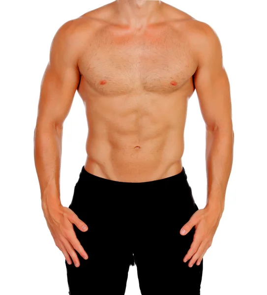 Handsome shirtless young man with defined muscles Stock Photo by ©Gelpi ...