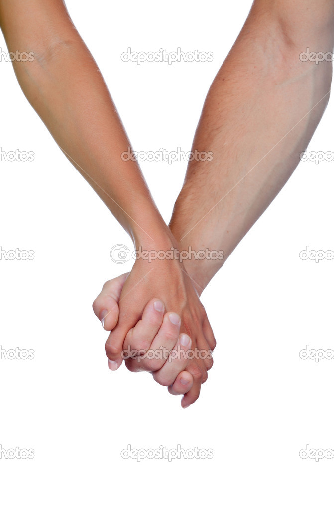 Hands clasped of two lovers Stock Photo by ©Gelpi 32866327