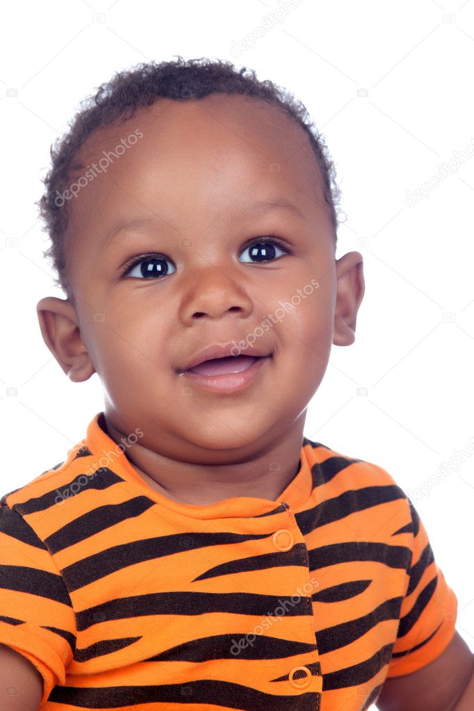 Funny african baby smiling Stock Photo by ©Gelpi 33046011