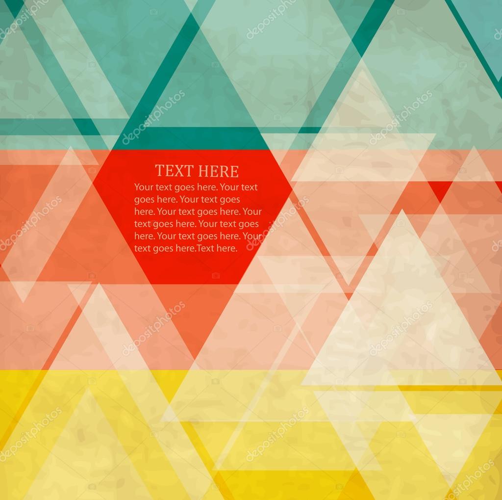 Abstract vintage geometric color-blocked template with triangles Stock ...