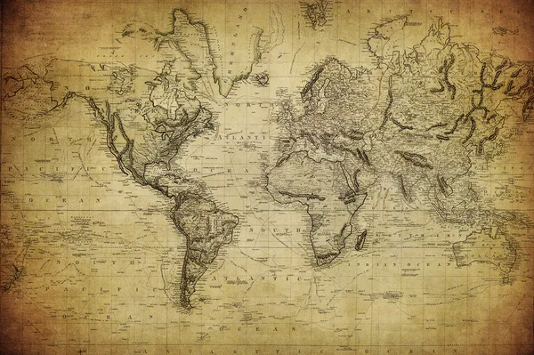 Vintage map of the world 1814 - Stock Image - Everypixel