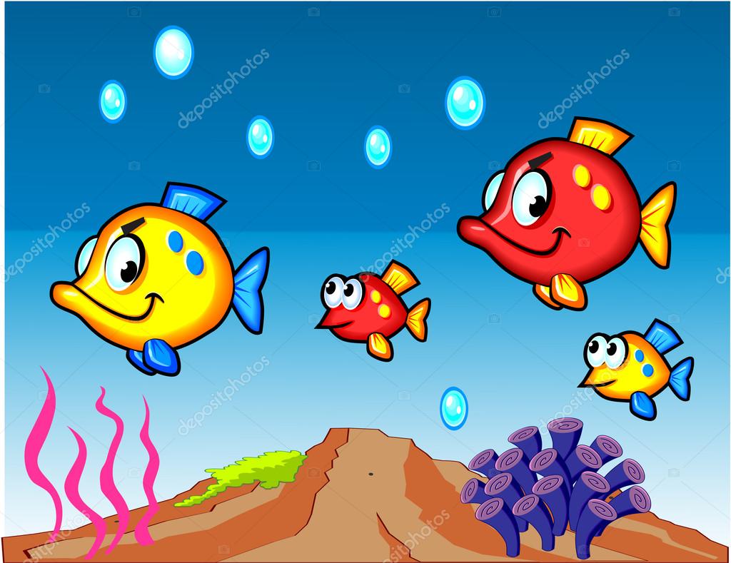 Peces caricaturas — Vector de stock © KK-Inc #49387563