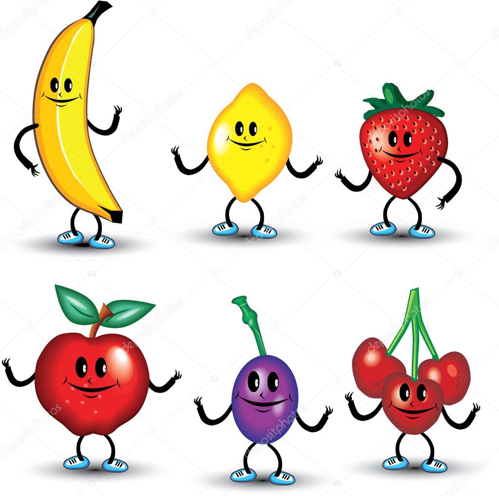 dibujos animados de fruta fresca — Vector de stock © KK-Inc #49387891