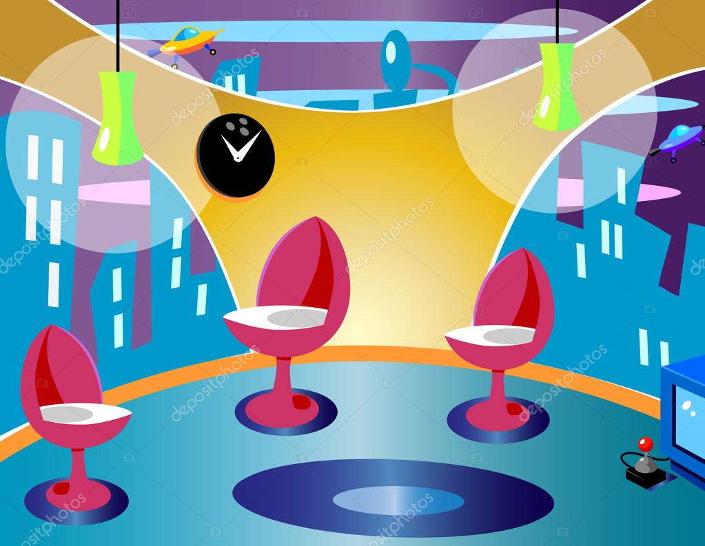 Futuristic Cartoon Interior Stock Vector Image by ©KK-Inc #49387969