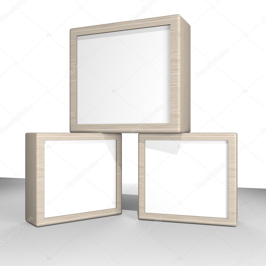 Three blank box display — Stock Photo © sumetho #29356257
