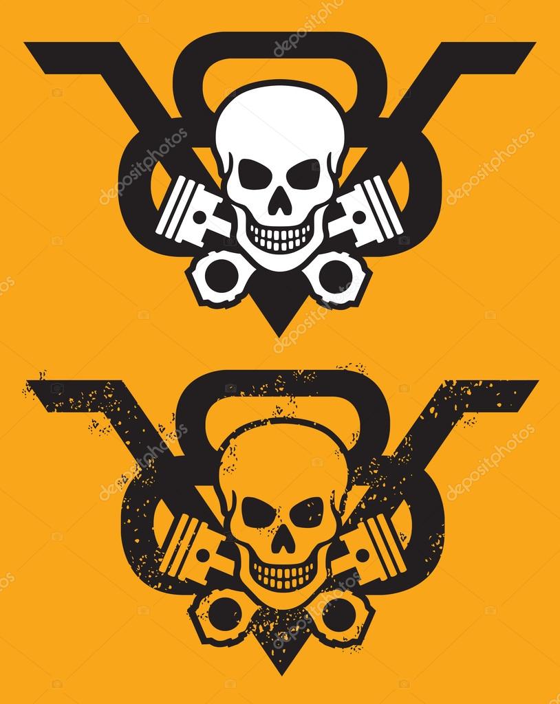 Emblema motore V8 con teschio e pistoni Stock Vector by ©fiftyfootelvis ... Emblema motore V8 con teschio e pistoni Stock Vector by ©fiftyfootelvis ...