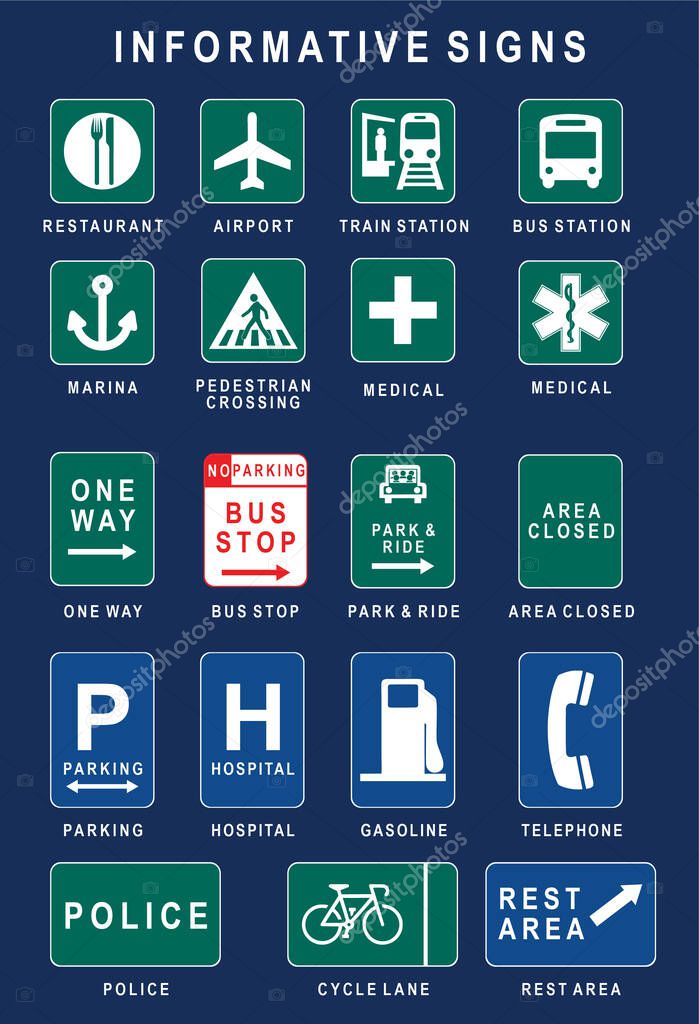 conjunto de vectores de signos informativos para su diseño 2023