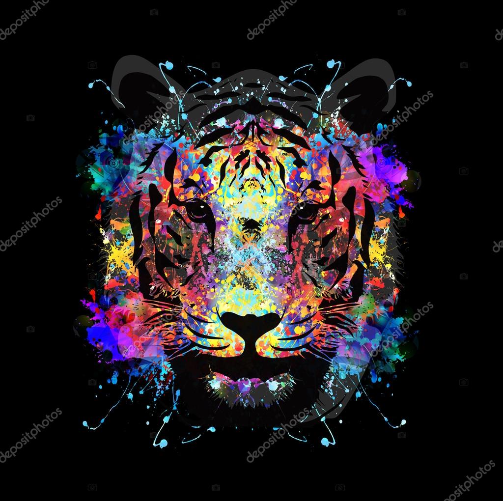 Colorful tigers | Colorful tiger cover — Stock Vector © valik4053022 ...