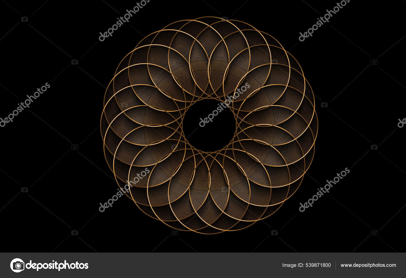 Torus Yantra Gold Flower Sacred Geometry Circles Element Golden Logo ...