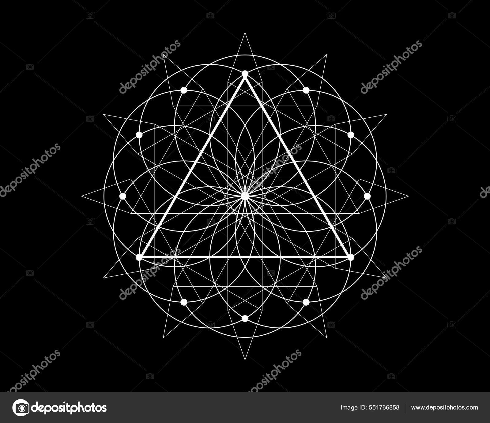 Sacred Geometry Magic Triangle Symbol Third Eye Sign Geometric Mystic ...