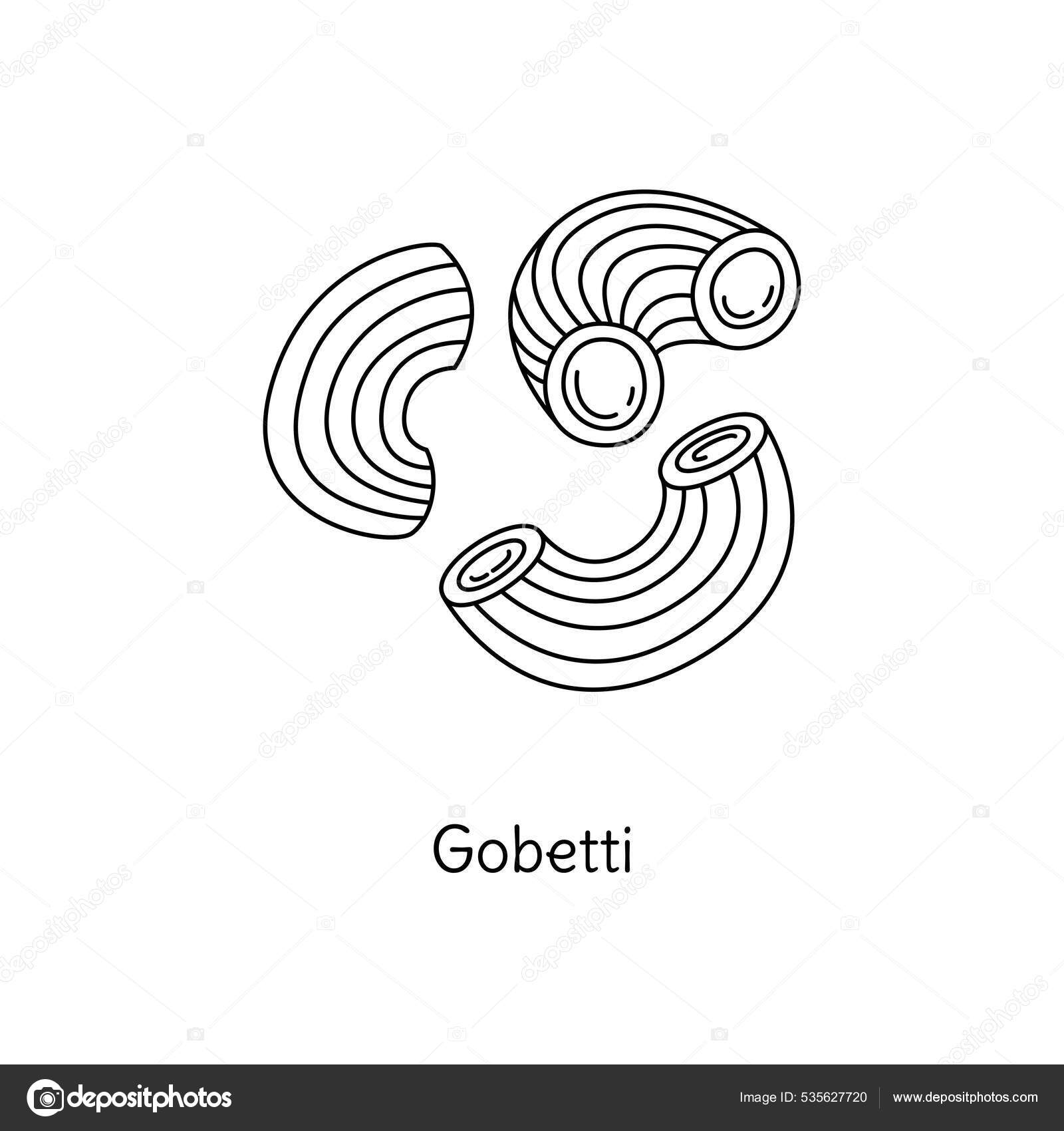 Ilustración Pasta Gobetti Boceto Garabatos Vectoriales Comida ...