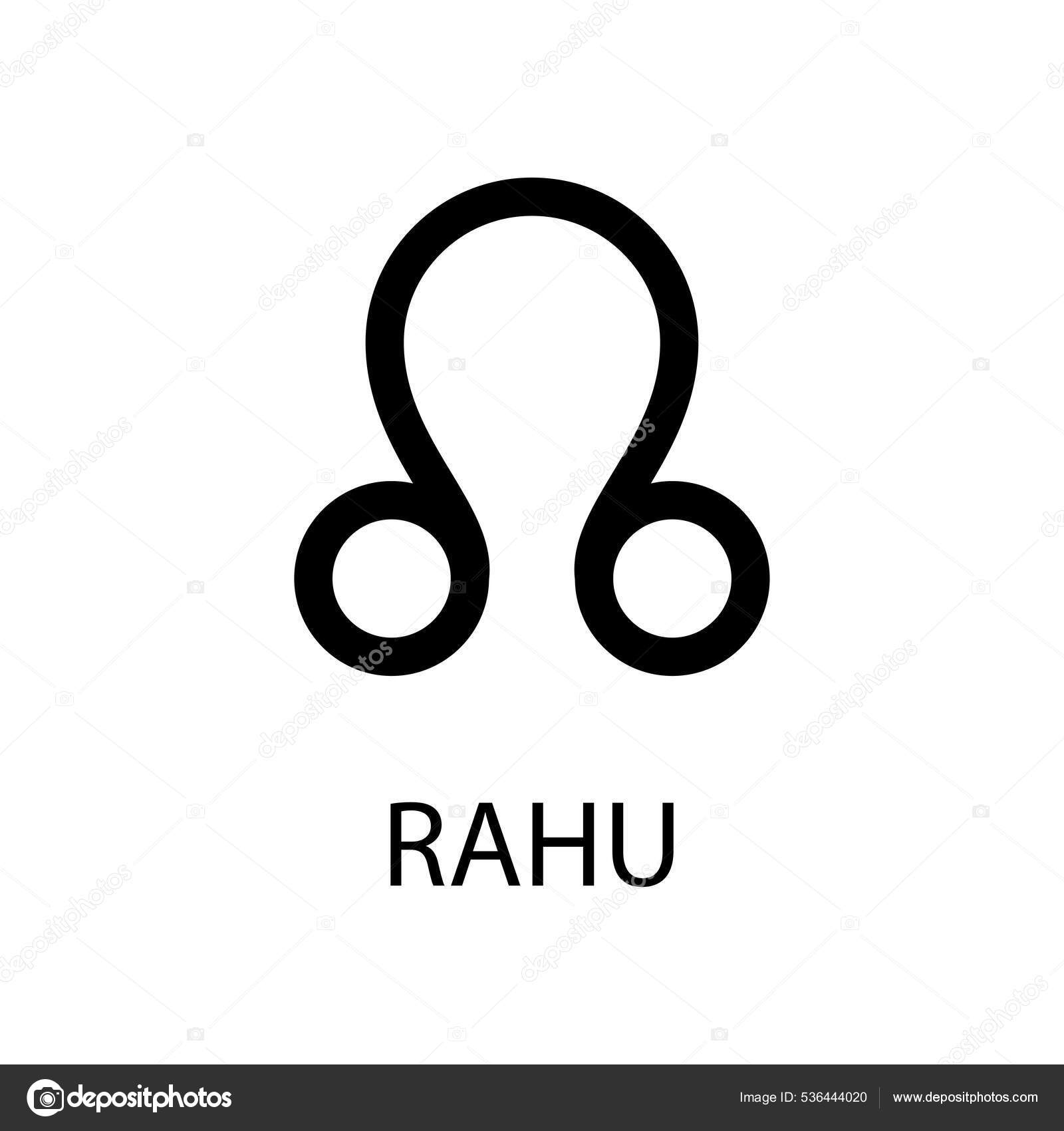 Rahu Planet Symbol Ascending Lunar Node Vector Black Sign White Stock ...