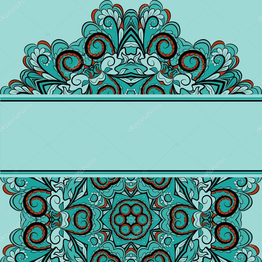 Invitation card cyan Stock Vector by ©shoshina 21080401