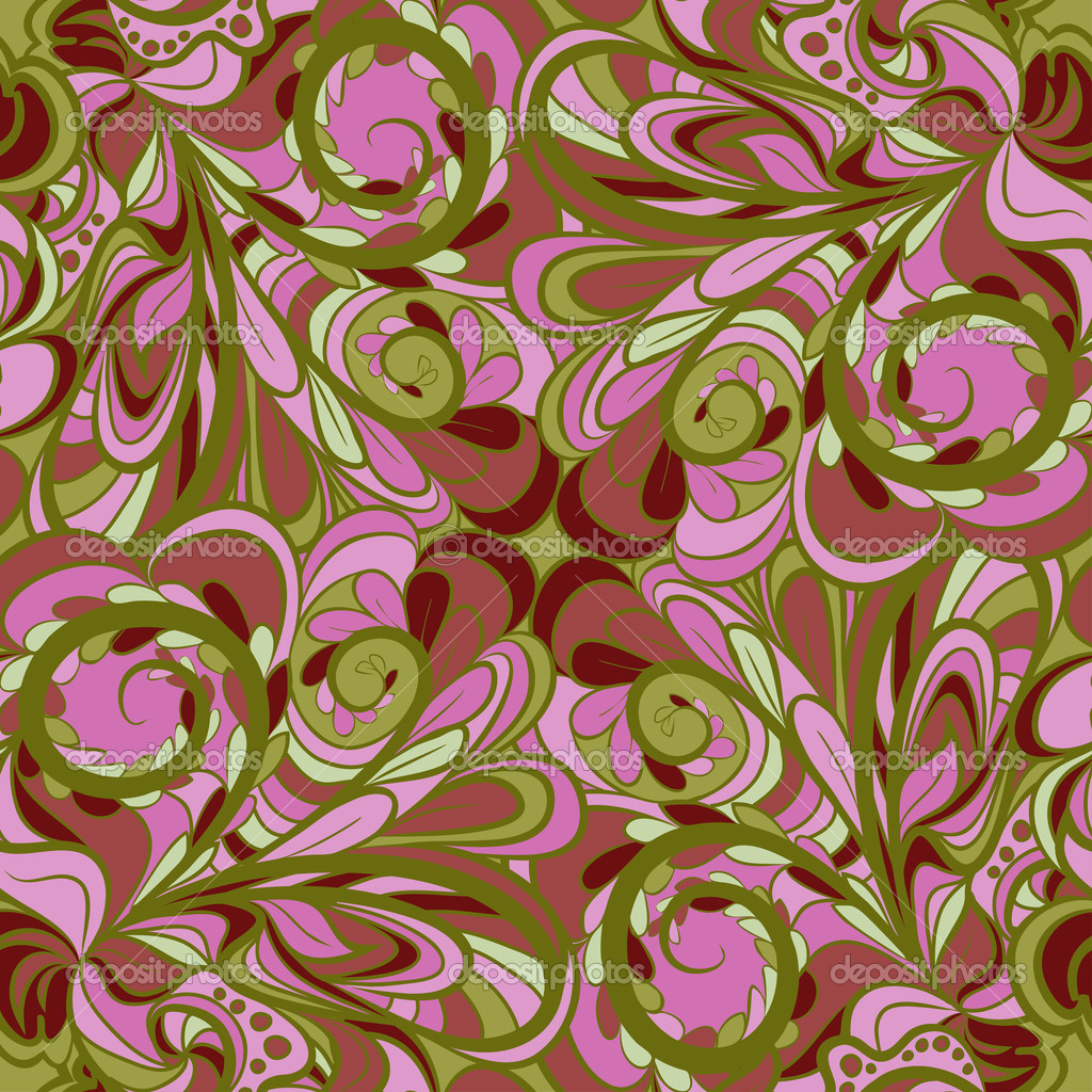 Pink-green floral seamless Stock Vector Image by ©shoshina #23766483