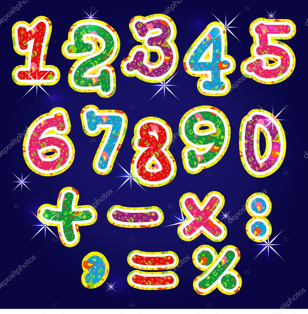 Children's bright alphabet numbers Stock Vector by ©OSIPOVDIM #28773019