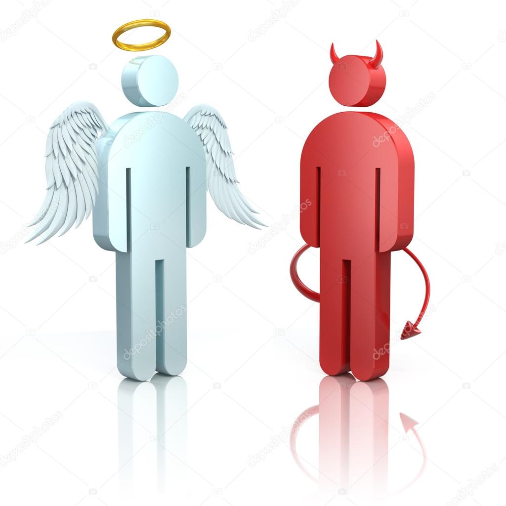 Shoulder angel and devil — Stock Photo © koya979 #15878245