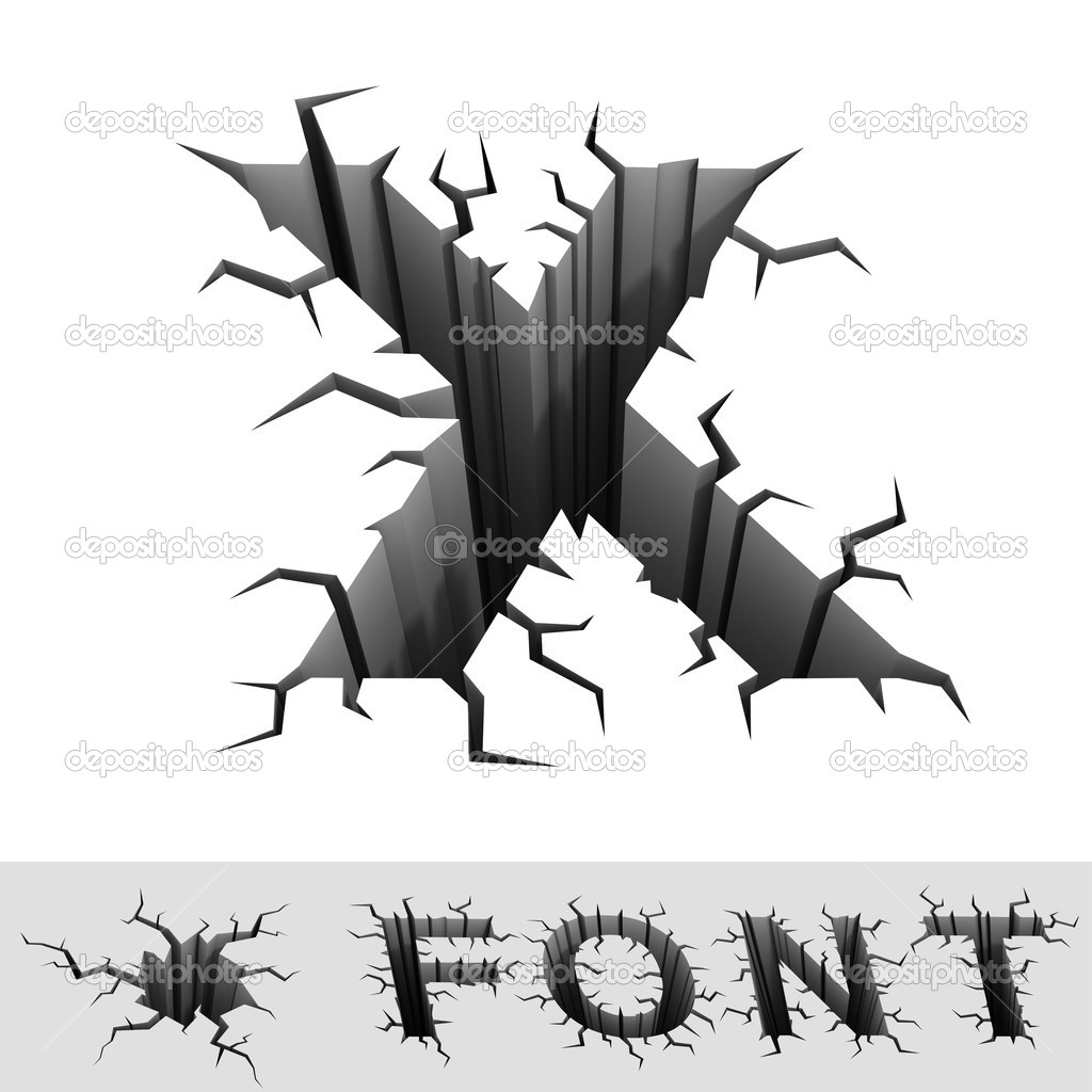 Cracked font letter X Stock Photo by ©koya979 15878513