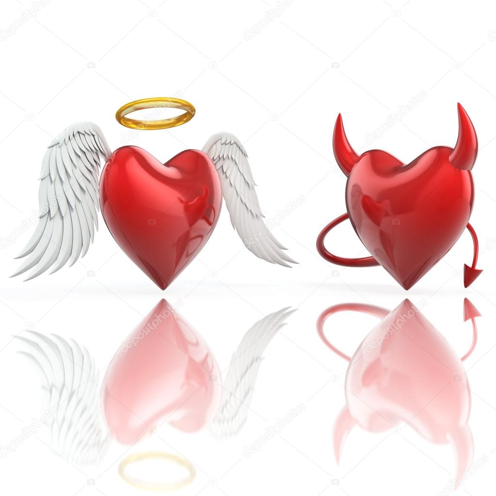 Angel heart and devil heart — Stock Photo © koya979 #15878783