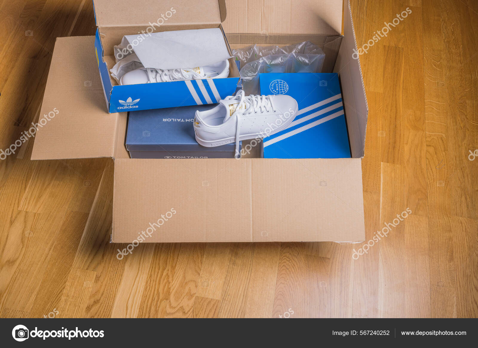 Close Received Home Delivery Box Adidas Sneakers Sweden Uppsala 2022 ...