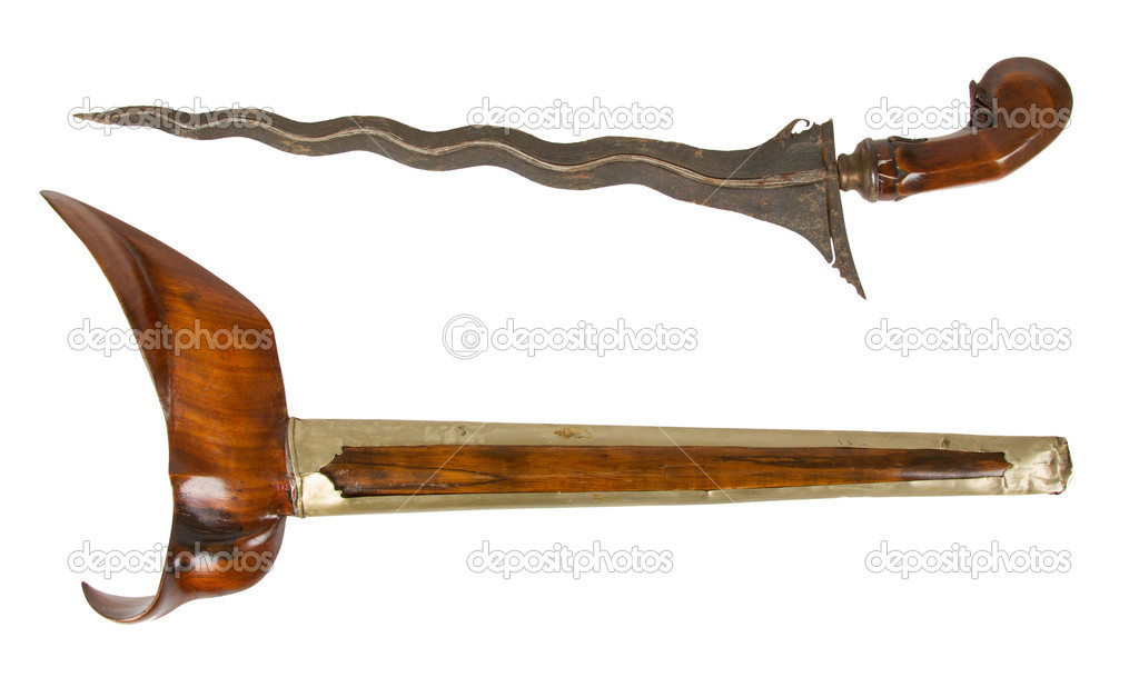 Antieke typische Indonesische kris mes — Stockfoto © michaklootwijk ...