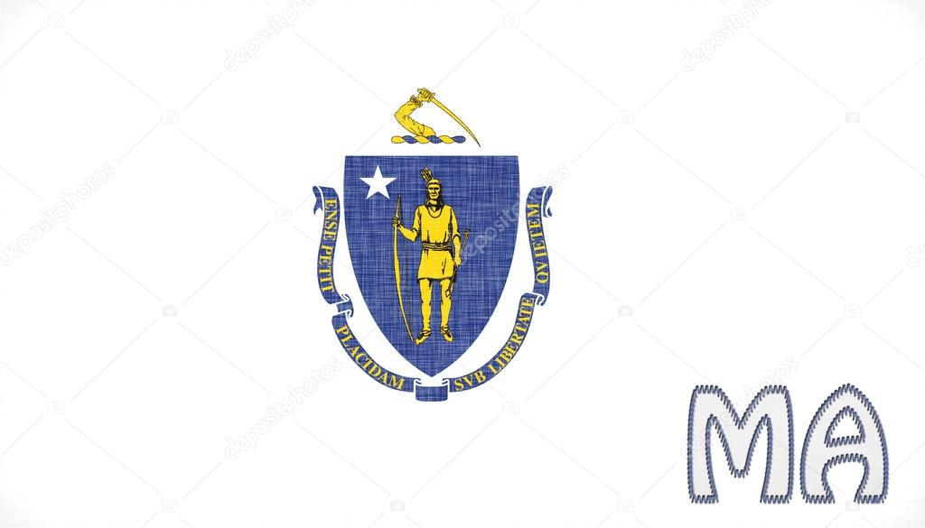 Linen flag of the US state of Massachusetts Stock Illustration by ...