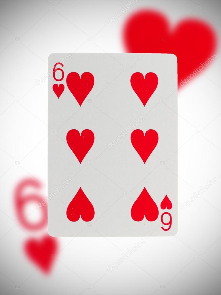 Playing card, six of hearts Stock Photo by ©michaklootwijk 24302859