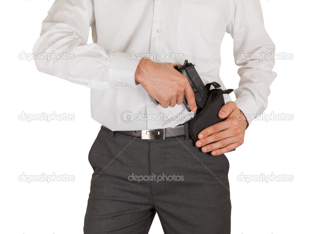 Secret service agent with a gun — Stock Photo © michaklootwijk #25912905