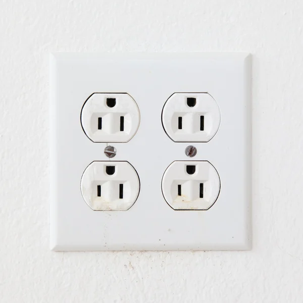 North American white electric wall outlet receptacle Stock Photo by ...
