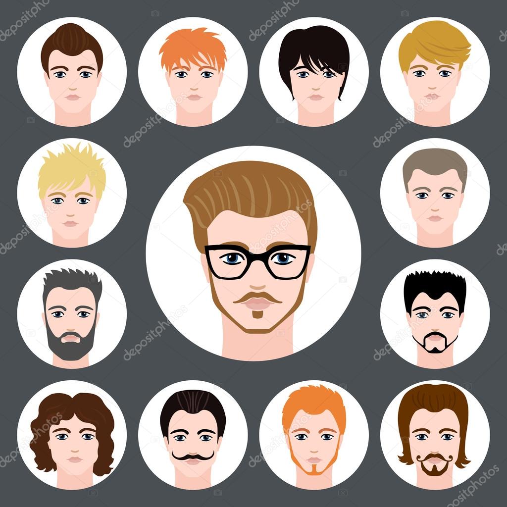 Conjunto de vetores de caras elegantes em design plano moderno Vetor de ...