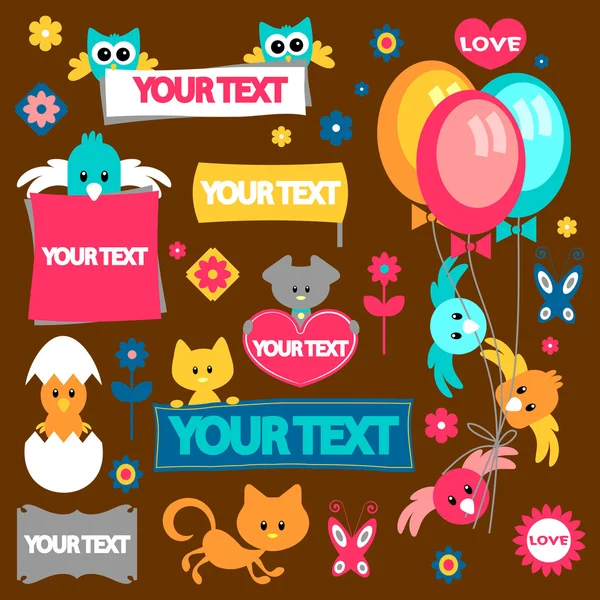 Elemen lucu Vektor Stok, Ilustrasi Elemen lucu Bebas Royalti ...