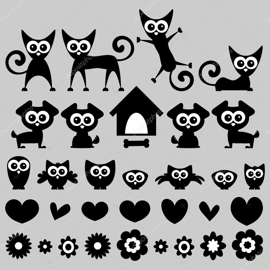 Cute funny animals cartoon set Stock Vector Image by ©littlepaw #12052646