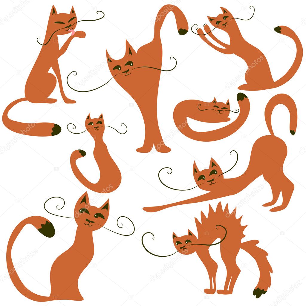 Juego de gatos Vector de stock por ©littlepaw 12060246