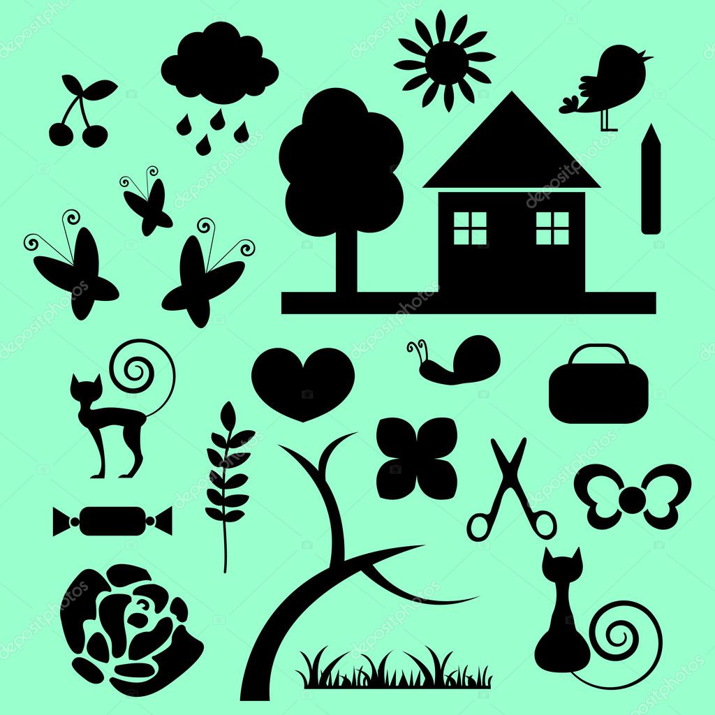 A set of graphic objects Stock Vector Image by ©littlepaw #12060654