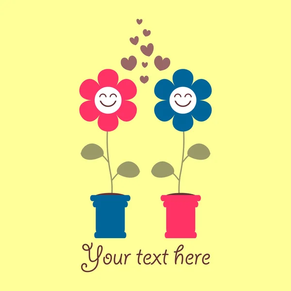 Cartoon Smiling Flowers Vector Illustration Stock Vector Image by ...