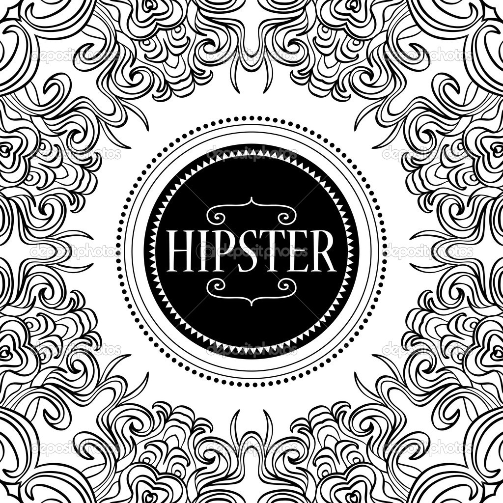Hipster card template decorative frame — Stock Vector © littlepaw #36568329