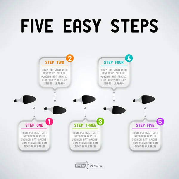 Five easy steps — Stock Vector © RoboLab #26098533