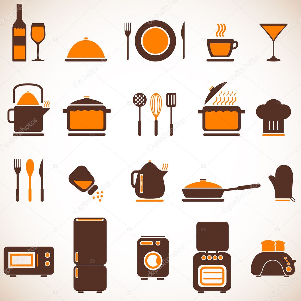Set de iconos de cocina vectorial Vector de stock por ©Kyper 13761013