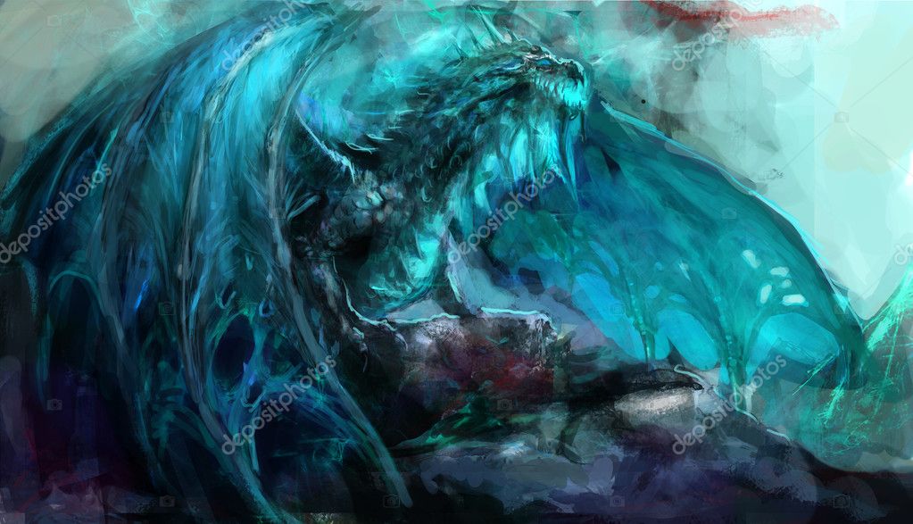 Frost dragon Stock Illustration by ©fotokostic #19835263