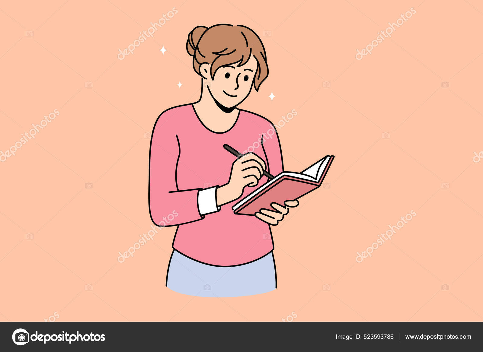 Tomar notas y escribir el concepto de diario vector, gráfico vectorial ...