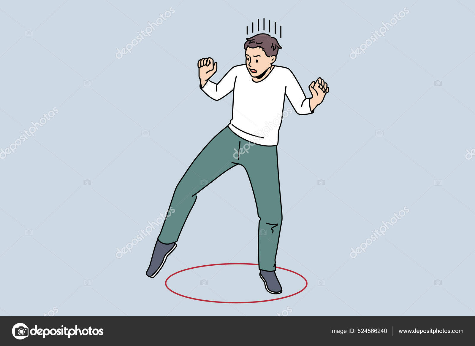 Careful man step out of comfort zone Stock Vector Image by ©little ...