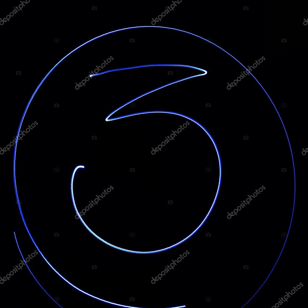 Wavy symbol. Laser light alphabet. Symbol "3". Stock Photo by ©ps-42 ...