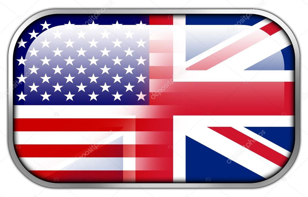 USA and UK Flag rectangle glossy button — Stock Photo © PromesaStudio ...